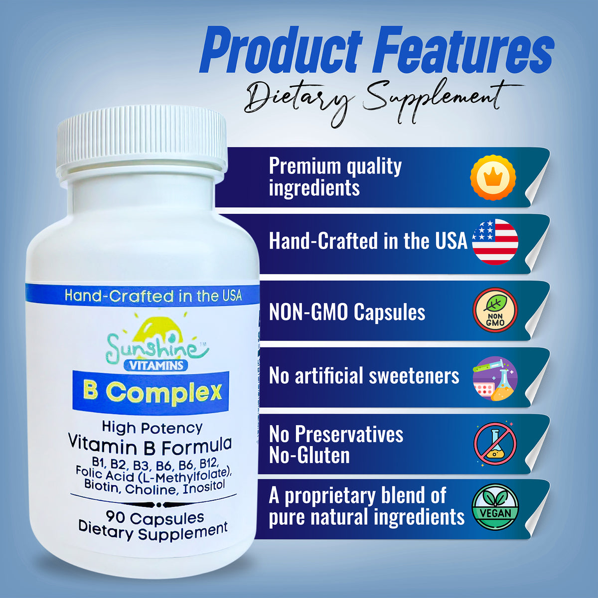 B Complex (90 capsules) – SunshineVitamins.com
